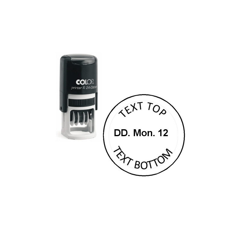 Ontwerp Log stempel - datum 40 mm rond - Geodox