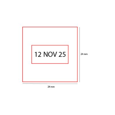 Ontwerp Log stempel - datum stempel 24 x 24 mm - Geodox